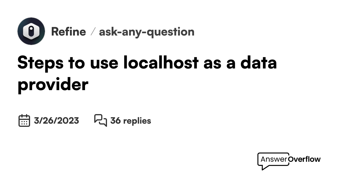 Steps to use localhost as a data provider? - Refine