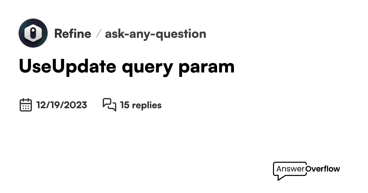 UseUpdate query param - Refine