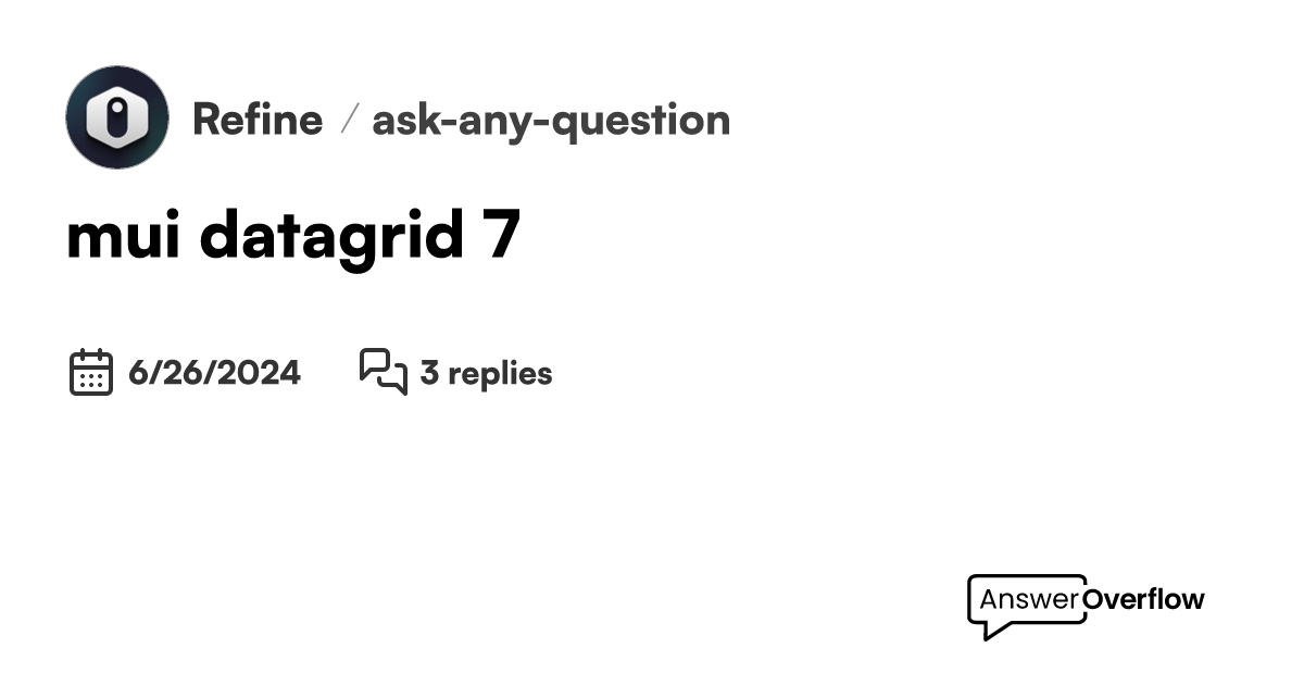 mui datagrid 7 - Refine