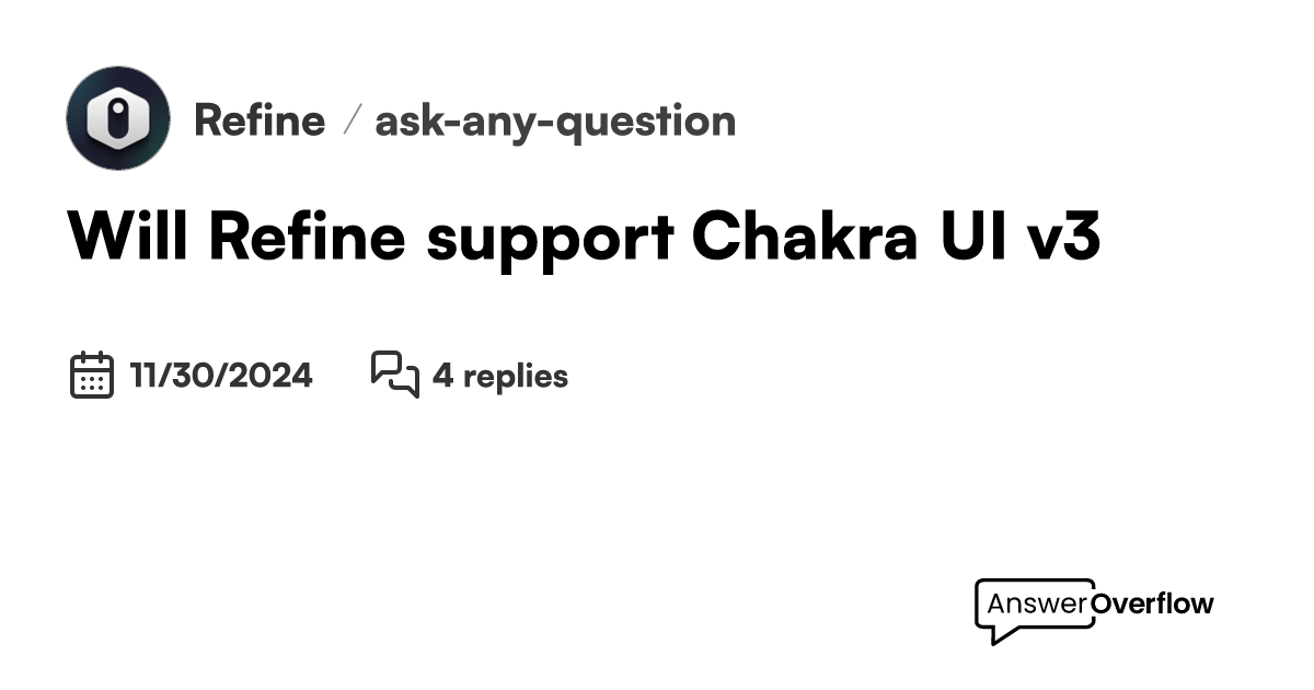 Will Refine support Chakra UI v3? - Refine