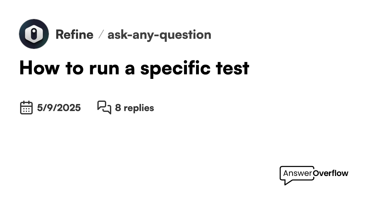 How to run a specific test - Refine
